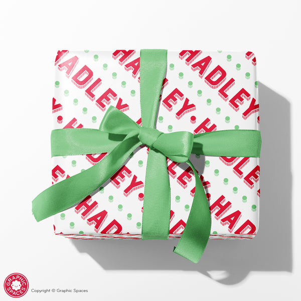 Christmas Personalized Name Custom Gift Wrapping Paper - Graphic Spaces